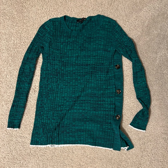 Ann Taylor | Sweaters | Ann Taylor Teal Buttonside Sweater | Poshmark
